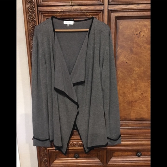 Calvin Klein | Sweaters | Calvin Klein Grey Shaw Front Sweater Large ...